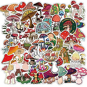 Colorful Ins Style Mushroom Stickers 50 Pack Waterproof Decals for Scrapbooking Journaling Laptop Phone Case Water Bottle Home Decor (Mushroom)