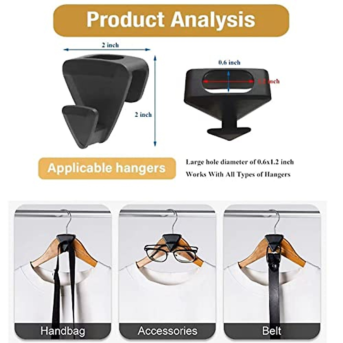 Modern Clothes Hook - and Durable Design for Easy Organization (18 PCS, Triangles)