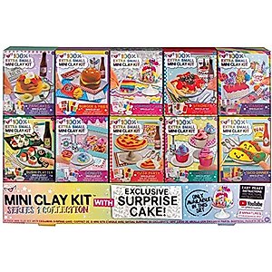 Fashion Angels Extra Small Mini Clay Kits (12317) - Air Dry Modeling Clay for Kids, Mini Food Kits Set (Set of 10 Kits), Mini Clay 10 Kit Set