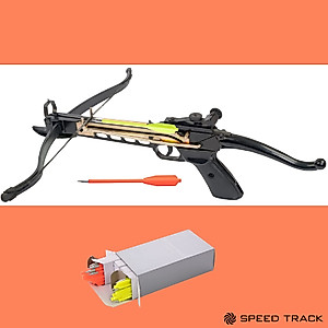 SPEED TRACK 60PCS Red and Yellow 6.25 Inch 50-80LB Mini Archery Crossbow Bolts Set with Sharp Metal Tip, Reusable Durable Arrow Darts For Shooting Target Practice, Small Hunting Games, Outdoor Fishing