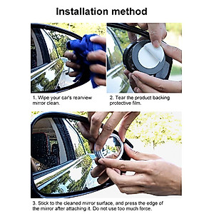 360° Rotary Push Car Rear View Mirror, Sliver