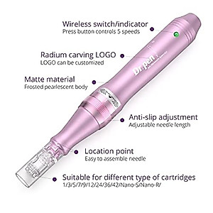 Dr. Pen Ultima M7 Professional Kit - Authentic Multi-function Wireless Derma Beauty Pen - Trusty Skin Care Tool Kit - 12pins (0.25mm) х2 + 36pins (0.25mm) х2 + Round Nano (0.25mm) x2 Cartridges