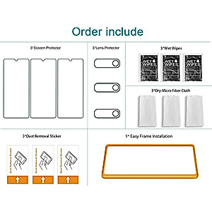【3+3 PACK】Coolpow Designed for Motorola Moto G Pure Screen Protector Tempered Glass Film,【EasyInstall Tool】9H Hardness, Anti-Scratch,Ultra HD,Scratch Resistant, Easy Install,Case Friendly, Bubble Free