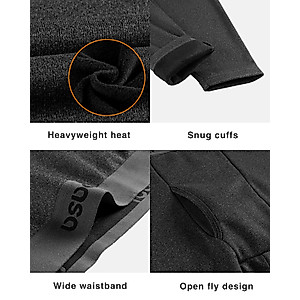 LAPASA Men's Thermal Underwear Bottom Long Johns Pants Fleece Lined Base Layer Lightweight Stretchy Cold Weather Winter Thermoflux 300 Extra Warm M25 Medium Dark Heather Grey