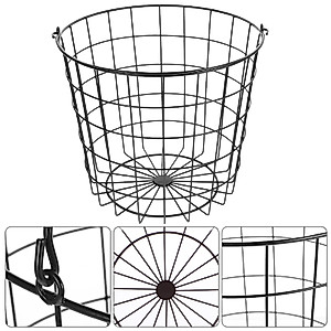 Kichvoe Iron Wire Laundry Hamper Laundry Storage Basket With Handles Iron Storage Basket Dirty Clothes Bin Fruit Magazine Toy Organizer for Rustic Farmhouse Decor