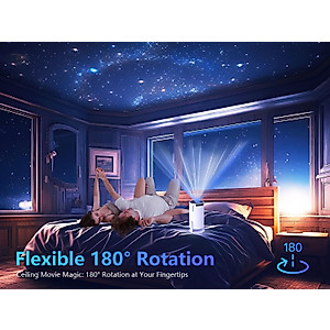 Mini Projector, Magcubic HY300 Auto Keystone Correction Portable Projector, 4K/ 200 ANSI Smart Projector with 2.4/5G WiFi, BT 5.0, 130 Inch Screen, 180 Degree Flip, Round Design, Home Video Projector