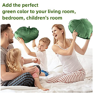 XIGUI 3D Leaf Shaped Throw Pillows， 20 inches Plant Pillow Novelty Plush Cushion Backrest Pillow Home Decoration for Car, Bedroom, Sofa, Couch, Living Room (Pink)