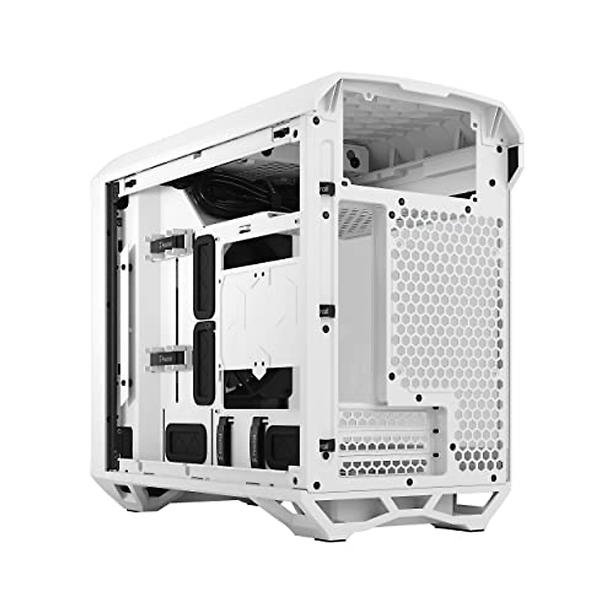 Fractal Design Torrent Nano White - Clear Tint Tempered Glass Side Panel - Open Grille for Maximum air Intake - 180mm PWM Fan Included - Type C - mITX Airflow Mini Tower PC Gaming Case