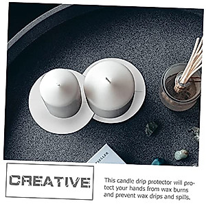 SEWACC 300 Pcs Candle Tray Accessory Tray Office Tables for Home Home Candles Candles Drip Protector Paper Drip Protectors Drip Protective Plate Aluminum Foil White Wafer