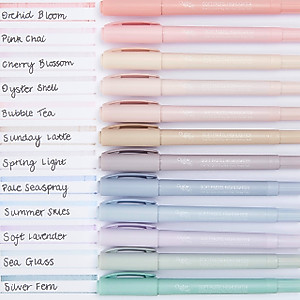 Oyster&Pop 12 Pcs Dual Tip No Bleed Pastel Highlighters | Aesthetic Desk Accessories & Book Highlighters | Cute No Bleed Highlighters for Journaling | Highlighters Aesthetic | Giftable Pen Pot