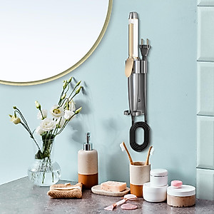 AMLESO Curling Iron Holder Hair Styling Accessories Organizer Punch Free Wall Mount Hair Straightener Organizer for Curling Wands Flat Irons Combs