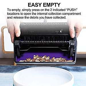 Yocada Carpet Sweeper Cleaner for Home Office Low Carpets Rugs Undercoat Carpets Pet Hair Dust Scraps Paper Small Rubbish Cleaning with a Brush Purple