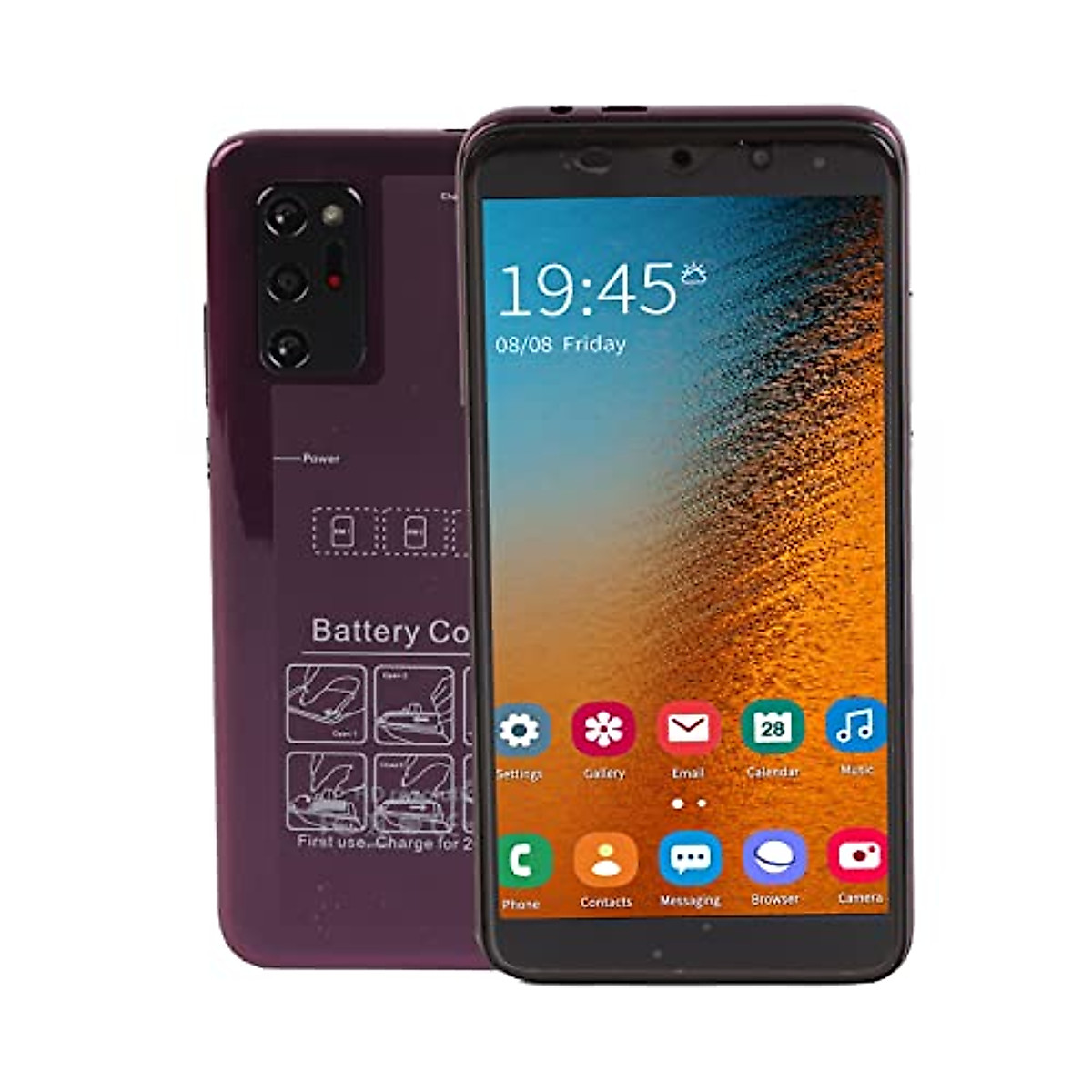 EBTOOLS Note30 Plus 5.72in Smartphone, Face Unlock Dual Cards Dual Standby 512MB+4GB Cell Phone(Purple)