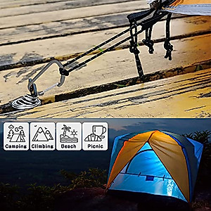 MOROBOR Deck Anchor Pegs, 10pcs Windproof Aluminium Alloy Fish Bone Tent Stakes with Spring Buckle Portable Wind Rope Anchor for Outdoor Camping