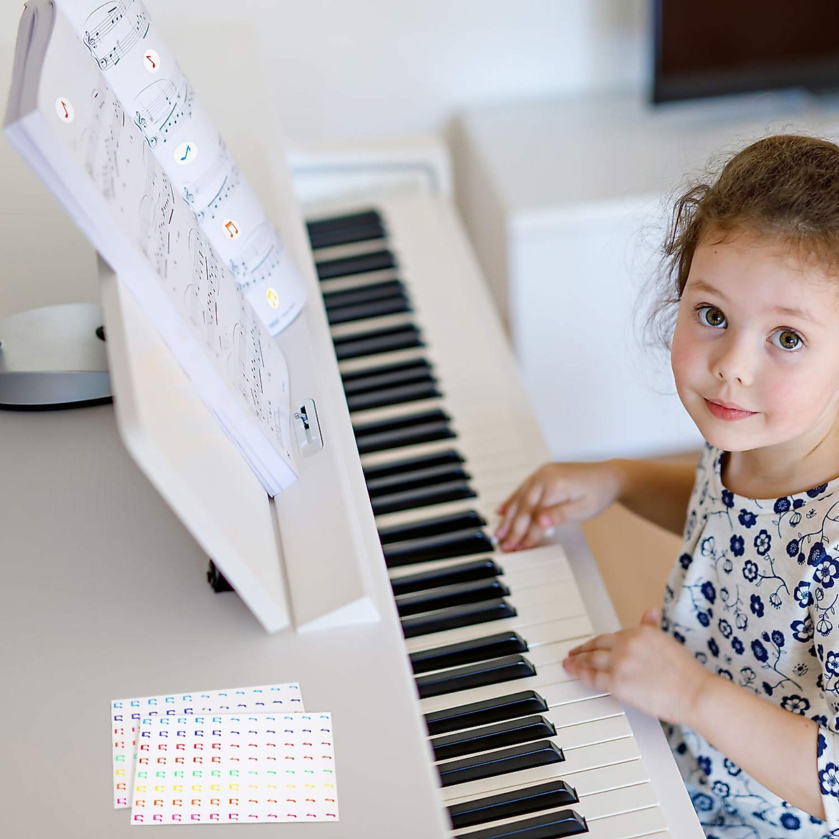 Outus 1760 Pieces Music Notes Stickers for Kids Colorful 20 Sheets Musical Label Cartoon Sticker Teacher Appreciation Gift Teacher Incentive Stickers Students Scrapbooking Planner Calendar