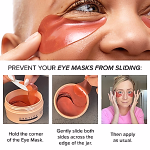 DRMTLGY Brightening Eye Masks (30 Pairs) - Caffeine Eye Masks for Dark Circles and Puffiness with Hyaluronic Acid, Eye Patches for Puffy Eyes