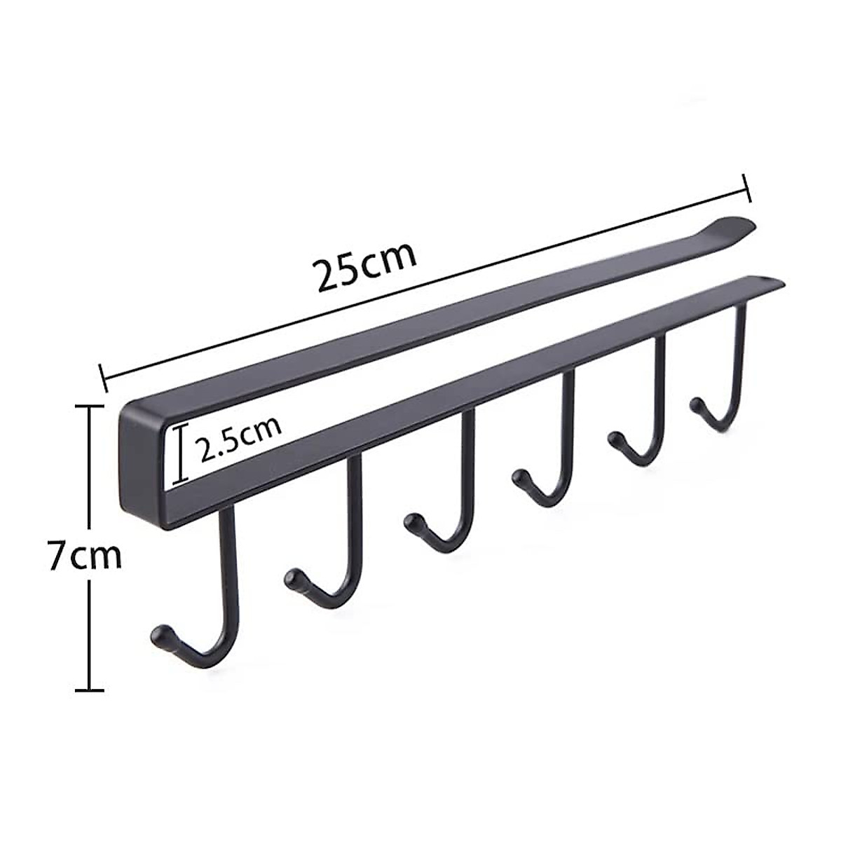 LIRUXUN 6 Hook Storage Rack Wardrobe Shelf Cup Holder Bathroom Kitchen Hanger Towel Rack (Color : D, Size : 7 * 25cm)