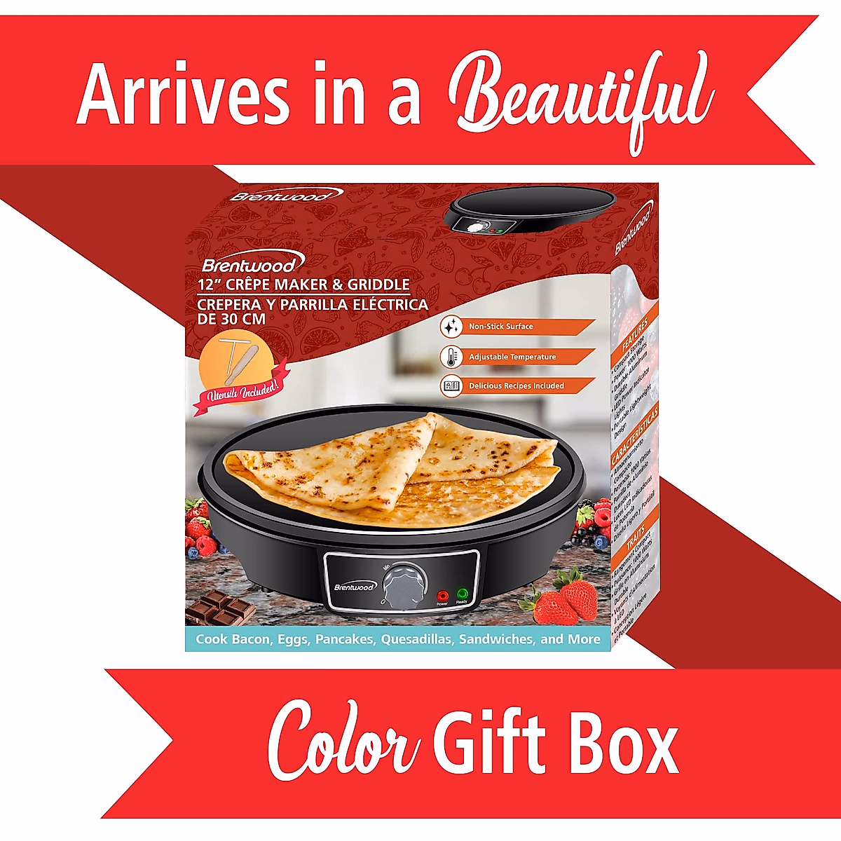 Brentwood TS-602BK Electric Griddle, standard, Black