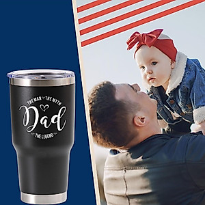 Gifts for Dad from Daughter, Son, Kids, Cool Birthday, Fathers Day, Christmas Gift Ideas, Presents for Father, Daddy, Papa, Men, 30 Oz Stainless Steel Tumbler