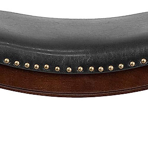 Flash Furniture Alphus 26'' High Backless Cappuccino Wood Counter Height Stool with Black LeatherSoft Saddle Seat