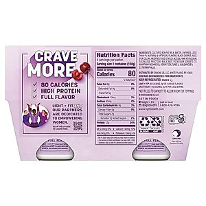 Dannon Light + Fit Greek Nonfat Yogurt, Cherry, Gluten-Free, 5.3 oz., 4 Pack
