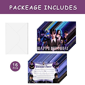 16Pcs Birthday Invitation Cards Gift Cards with Envelopes for Party Decorations Supplies Favors