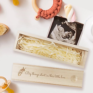 MufHomse Pregnancy Test Keepsake Box Baby Announced Box for Dad Surprise Pregnancy Announcements for Grandparents Baby Keepsake box Pine Wooden Storage Boxes