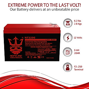 12V 9AH SLA Battery for Razor Pocket Mod/Pocket Rocket/Sport Mod by Neptune - 2 Pack
