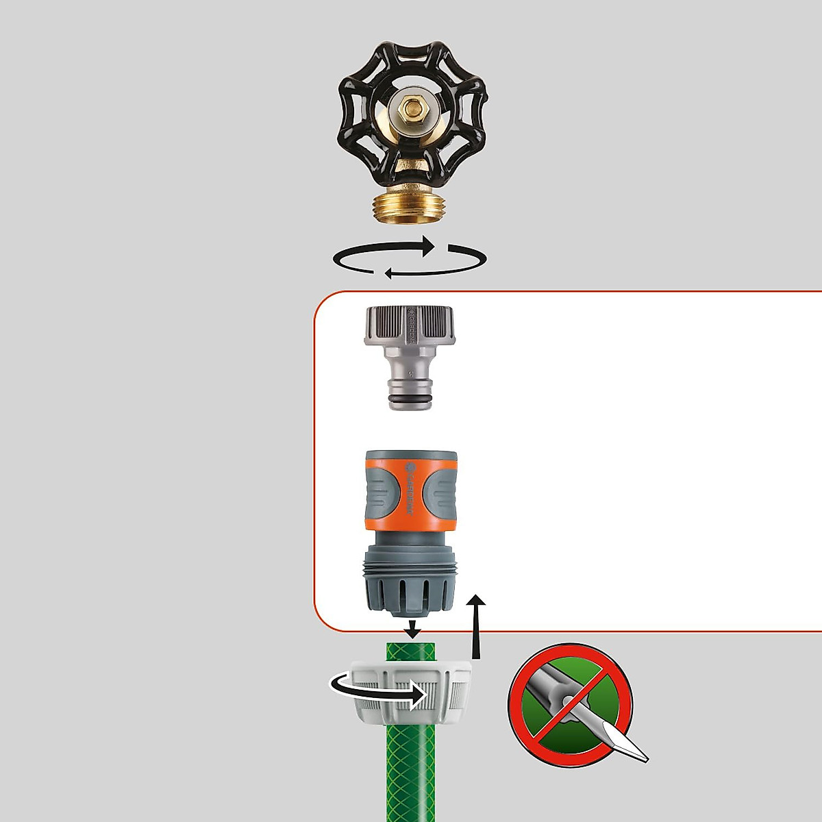 GARDENA 36929 Repair Connector Kit At Tap End For (5/8'') Hose