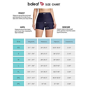 BALEAF Women's 3" High Waisted Swim Bottoms Bathing Suit Boy Shorts Tummy Control Full Coverage Swimsuit Bottoms Modest Navy Blue XL