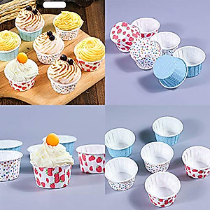 LZbeove 100 Pcs Rainbow Polka Dot Paper Ice Cream Cups, Mini Dessert Bowls for Sundae Bar, Frozen Yogurt Ice Cream Cups Party Supplies for Baking Wedding Birthday Party (Strawberry)