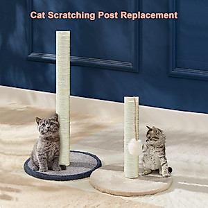 Cat Scratching Post Replacement Pole，2 PCS 11.81in Cat Tree Replacement Post，Natural Sisal Cat Tree Replacement Parts with M8 Screws，Cat Scratch Post Replacement for Refurbishment (11.8in/30cm)