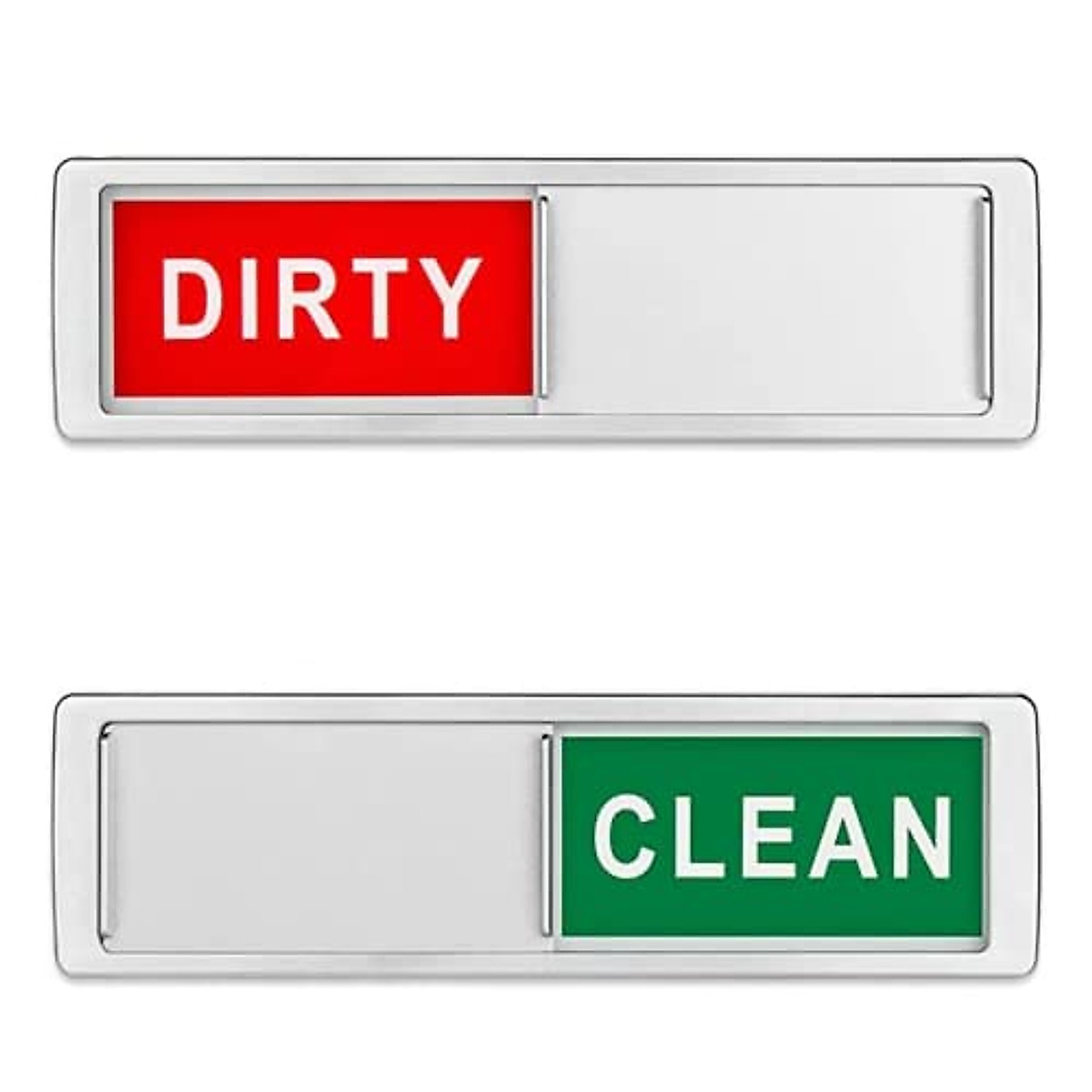 MY DEVELOPMENT Dishwasher Magnet Clean Dirty Sign | Clean Dirty Magnet for Dishwasher Easy to Read | No-Scratch Dishwasher Clean Dirty Sign | Shutter Slide Clean Dirty Sign for Dishwasher | White