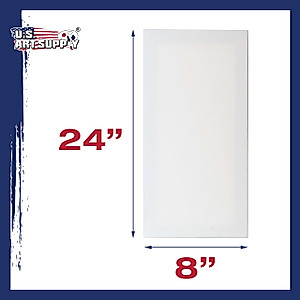 U.S. Art Supply 8 x 24 inch Stretched Canvas 12-Ounce Triple Primed, 6-Pack - Professional Artist Quality White Blank 3/4" Profile, 100% Cotton, Heavy-Weight Gesso - Acrylic Pouring, Oil Painting