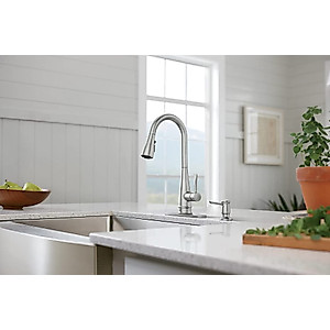 Moen Birchfield Single-Handle Pull-Down Sprayer Kitchen Faucet with Reflex and PowerBoost in Spot Resist Stainless