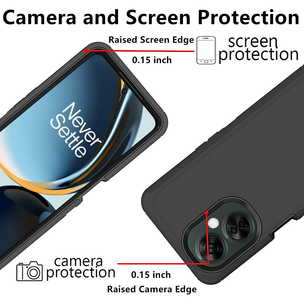 AZSXLG for Oneplus Nord N30 5G Case, Defender Case Heavy Duty Shockproof Dustproof 3 in 1 Rugged Protective Phone Cover for Oneplus Nord N30/ CE 3 Lite 5G (Black, N30)