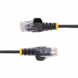 StarTech.com 1.5 m CAT6 Cable - Slim CAT6 Patch Cord - Black - Snagless RJ45 Connectors - Gigabit Ethernet Cable - 28 AWG (N6PAT150CMBKS)