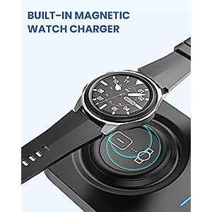 Dual Wireless Charger for Samsung Galaxy Watch and Phone, Duo Charging Pad for Galaxy Watch 5/4/3,Active 2/1,Charging Station for Galaxy Buds 2/+/Pro/Live (Black)