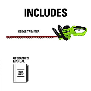 Greenworks 40V 24" Cordless Hedge Trimmer (1" Cutting Capacity), Tool Only