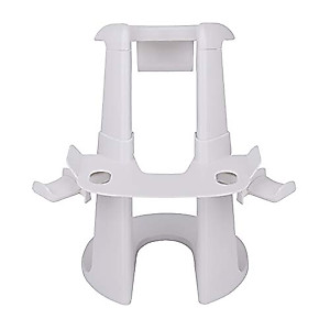 GOMRVR design VR Stand Compatible with Oculus Quest 2/ Quest/ Rift S/ Valve Index Headset, and Touch Controllers Accessories(White)