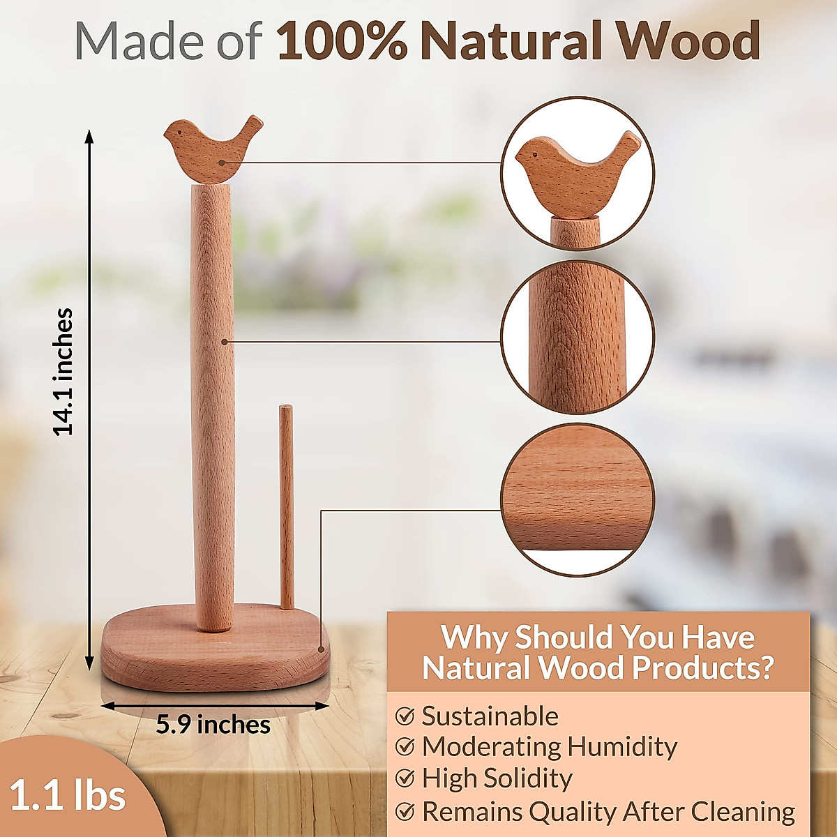 Bird Style Paper Towel Holder, Wood Paper Towel Holder, Farmhouse Paper Towel Holder, CounterTop Kitchen Paper Towel Holders, Paper Towel Holder Stand, Paper Towe