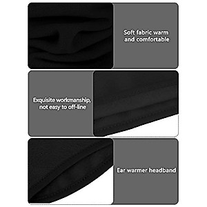 6 Pieces Fleece Ear Warmers Headband Winter Neck Gaiter (Black)
