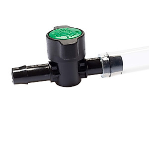 The Original Safety Siphon 1/2 Inch Barbed Shut Off Valve - Simple On and Off Operation w/O-rings to Prevent Leaking - Splice in Line for Easy Flow Control - Constructed from Wear-Resistant Plastic
