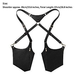 Alvivi PU Leather Under Arm Shoulder Holster Wallet Travel Bag Belt Anti-Theft Hidden Underarm Strap Wallet Pocket Outdoor Black A One Size