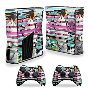 MightySkins Skin Compatible with X-Box 360 Xbox 360 S Console - Penguin Party | Protective, Durable, and Unique Vinyl Decal wrap Cover | Easy to Apply, Remove, and Change Styles | Made in The USA