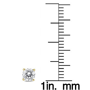 1/2 Carat TW Round Diamond Solitaire Stud Earrings in 14K Yellow Gold