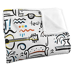 Friends Let's Be Friends Pattern Officially Licensed Silky Touch Super Soft Throw Blanket 50" x 60"