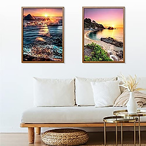 Uatiodo Diamond Painting Kits for Adults, 6 Pack Diamond Painting Kit, DIY 5D Diamond Art Paintings, Sunset Beach Paint with Diamonds, Home Wall Decor, 12 * 16 inch