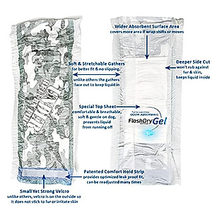 Disposable Male Dog Wraps with FlashDry Gel Technology, S 40 count