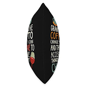 Funny Coffee Drinker Gifts for Wine Lovers Wine Funny Lord Grant Me The Coffee Serenity Prayer Throw Pillow, 18x18, Multicolor